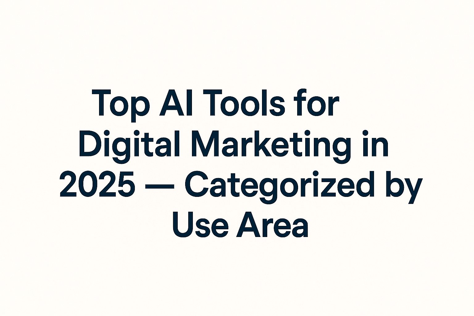 Top AI Tools for Digital Marketing in 2025 — Categorized by Use Area ...